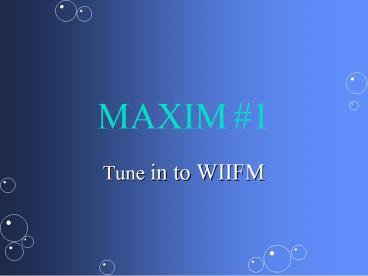 MAXIM presentation | free to download