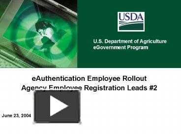 eAuthentication Employee Rollout presentation | free to view