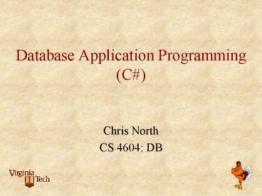 PPT – Database Application Programming C PowerPoint presentation | free ...