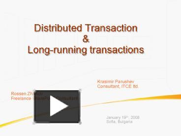 Distributed Transaction presentation | free to download