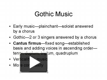 Gothic Music presentation | free to view