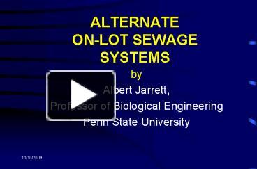 ALTERNATE ONLOT SEWAGE SYSTEMS presentation | free to view