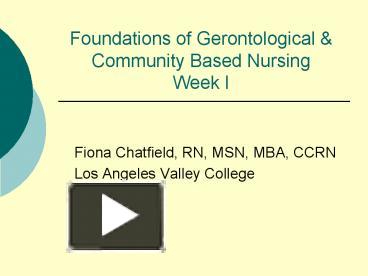 PPT – Foundations of Gerontological PowerPoint presentation | free to ...