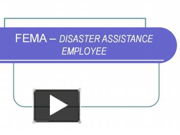 FEMA presentation | free to download