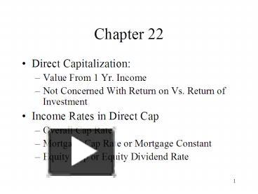 Direct Capitalization: presentation | free to view