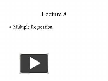 Multiple Regression presentation | free to view