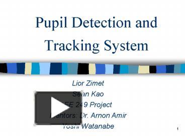 Pupil Detection and Tracking System presentation | free to download