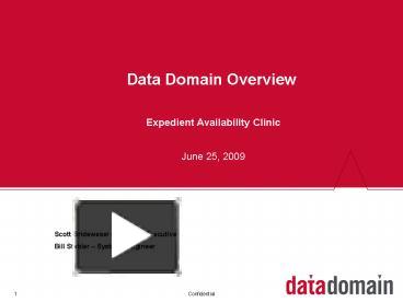 Data Domain Overview presentation | free to view