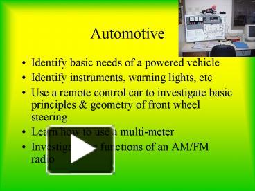 PPT – Automotive PowerPoint presentation | free to view - id: c81fa-ZDc1Z