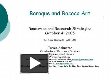Baroque and Rococo Art presentation | free to view