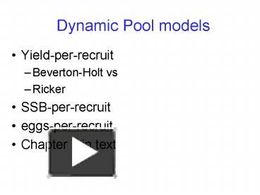 Dynamic Pool models presentation | free to view