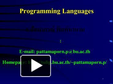 PPT – Programming Languages PowerPoint presentation | free to view - id ...