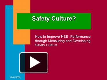 Safety Culture presentation | free to view