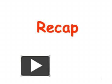 Recap presentation | free to download