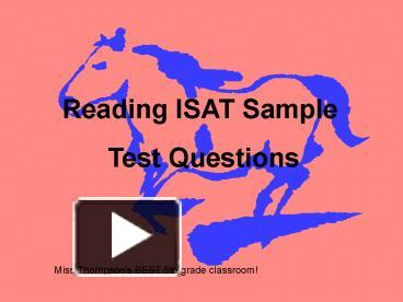 PPT – Reading ISAT Sample PowerPoint presentation | free to view - id ...