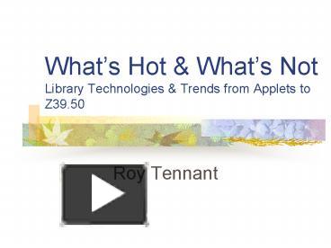 Whats Hot presentation | free to view