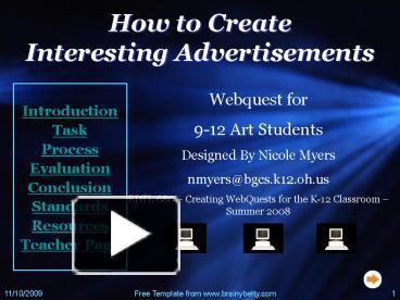 How to Create Interesting Advertisements presentation | free to view
