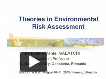 Theories in Environmental Risk Assessment presentation | free to download