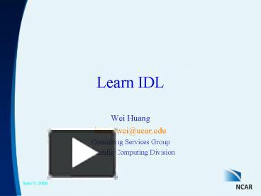 Learn IDL presentation | free to view