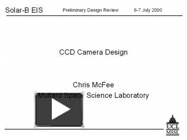 CCD Camera Design presentation | free to download
