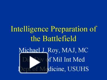 PPT – Intelligence Preparation of the Battlefield PowerPoint ...