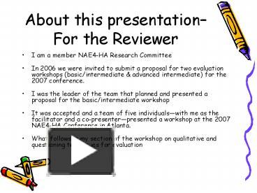 PPT – About this presentation For the Reviewer PowerPoint presentation ...