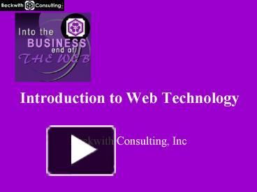 Introduction to Web Technology presentation | free to view