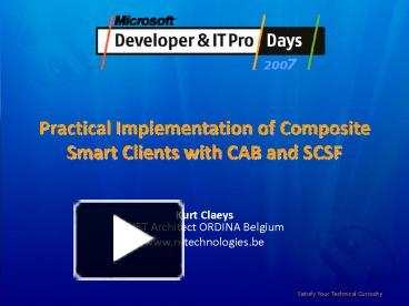 Practical Implementation of Composite Smart Clients with CAB and SCSF ...