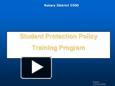 Student Protection Policy Training Program presentation | free to view