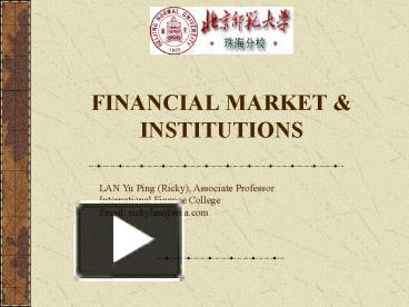 FINANCIAL MARKET presentation | free to view