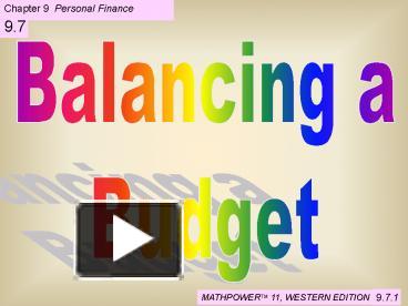 PPT – Balancing a PowerPoint presentation | free to view - id: cb2c7-ZDc1Z