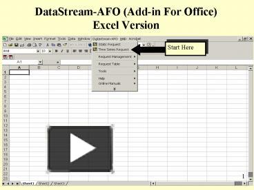 DataStreamAFO Addin For Office Excel Version presentation | free to view