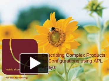 PPT – Describing Complex Products as Configurations using APL Arrays ...