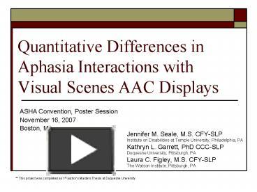 Quantitative Differences in Aphasia Interactions with Visual Scenes AAC ...