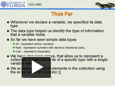 PPT – Thus Far PowerPoint presentation | free to view - id: cbbea-ZDg5Z