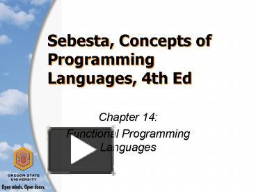Sebesta, Concepts of Programming Languages, 4th Ed presentation | free ...