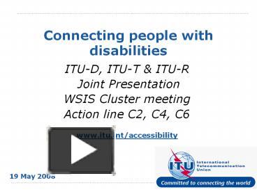 PPT – Connecting people with disabilities PowerPoint presentation ...