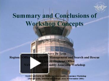 Summary and Conclusions of Workshop Concepts presentation | free to view