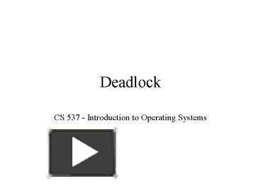 PPT – Deadlock PowerPoint presentation | free to download - id: cc184-ZDc1Z