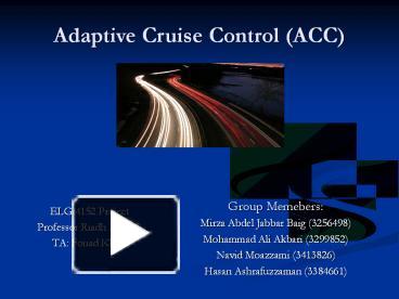 Adaptive Cruise Control (ACC) presentation | free to download