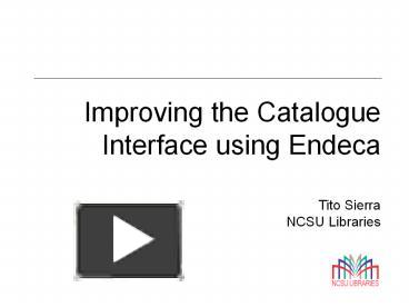 Improving the Catalogue Interface using Endeca presentation | free to ...