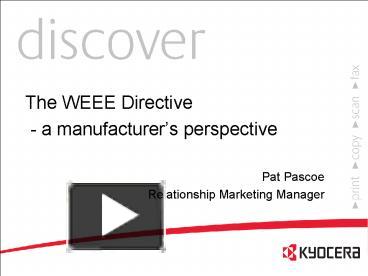 The WEEE Directive presentation | free to view