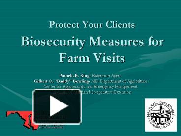 Protect Your Clients Biosecurity Measures for Farm Visits presentation ...