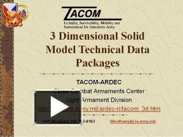 PPT – 3 Dimensional Solid Model Technical Data Packages PowerPoint ...