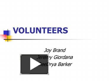 VOLUNTEERS presentation | free to download