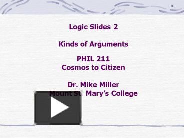 Logic Slides 2 Kinds of Arguments presentation | free to view