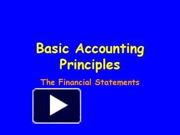 Basic Accounting Principles presentation | free to view