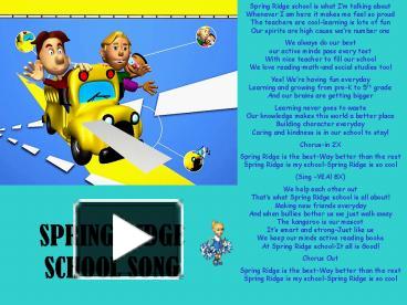 PPT – Spring Ridge school is what Im talking about Whenever I am here ...