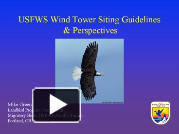 PPT – USFWS Wind Tower Siting Guidelines PowerPoint presentation | free ...