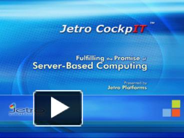 Jetro Platforms Corporate Introduction presentation | free to view